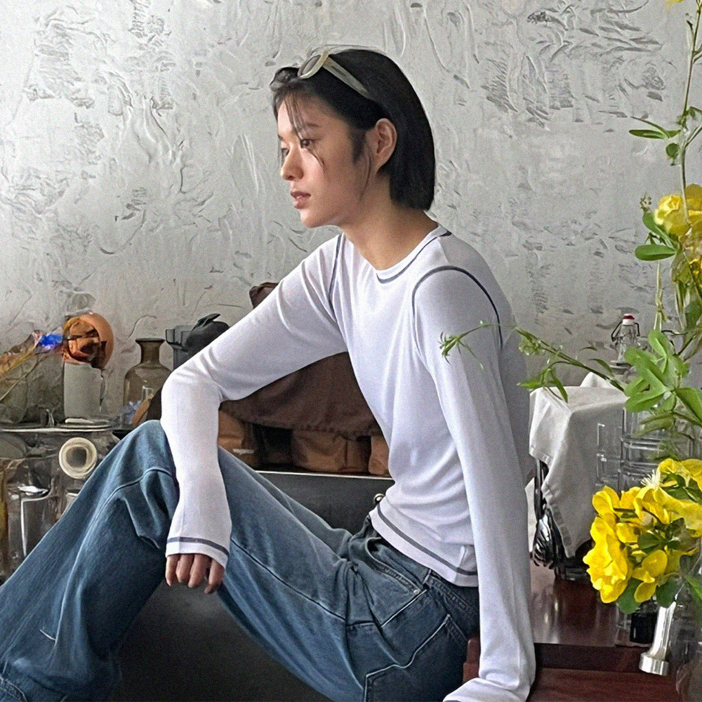90s basic t -shirt - white - HAGO(하고)