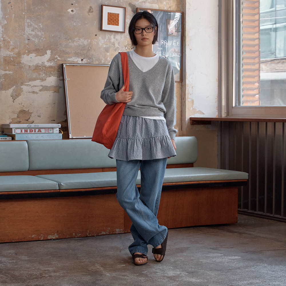 useful reversible bag - red check - HAGO(하고)