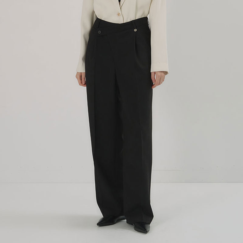 Button Wrap Slacks_2color - HAGO(하고)