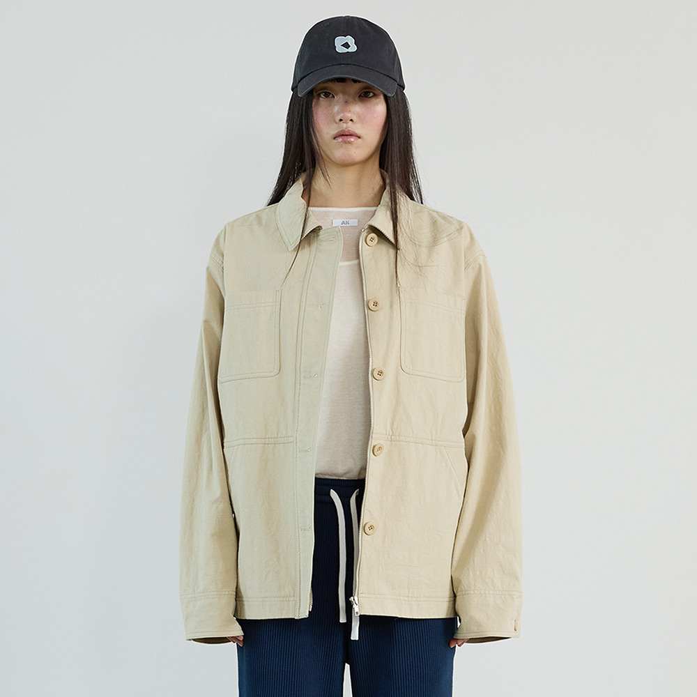 Two Pocket Cotton Jacket Beige - 하고(HAGO)
