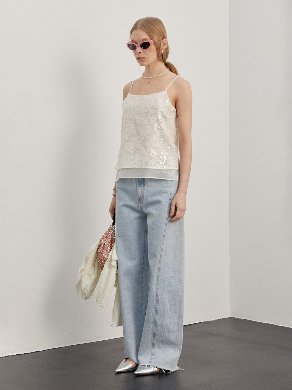 Milky Way String Top_Glitter Ivory - HAGO(하고)