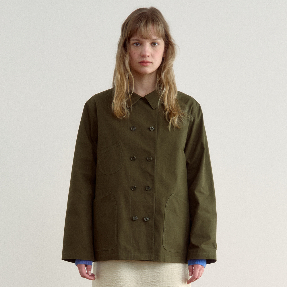 Ryo Double Breasted Jacket (Khaki) - 하고(HAGO)