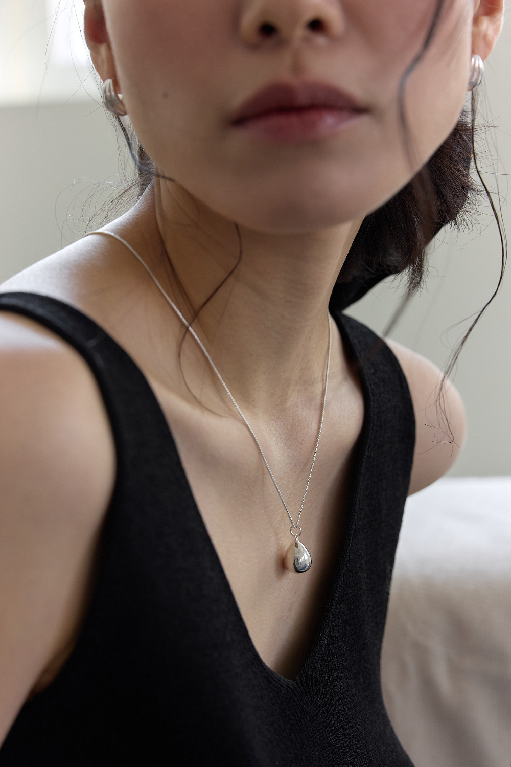 [silver 925] Water Drop Necklace - 하고(HAGO)
