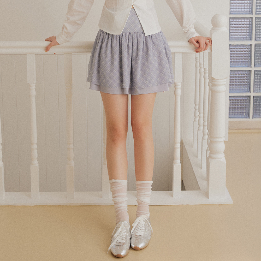 Balloon flare mini skirt - blue - HAGO(하고)