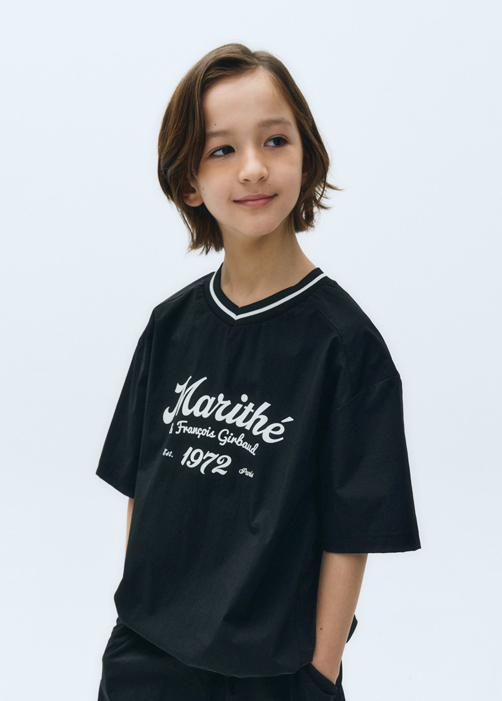 KIDS NYLON WOVEN TEE black - 하고(HAGO)