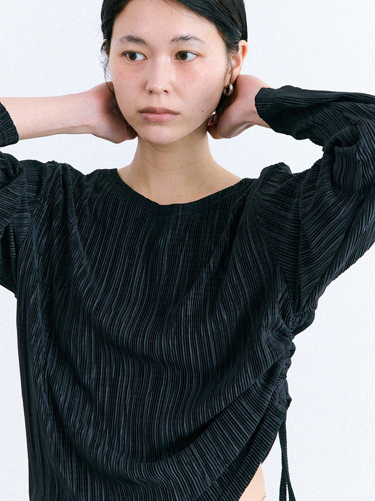 pleats string top [black] - HAGO(하고)
