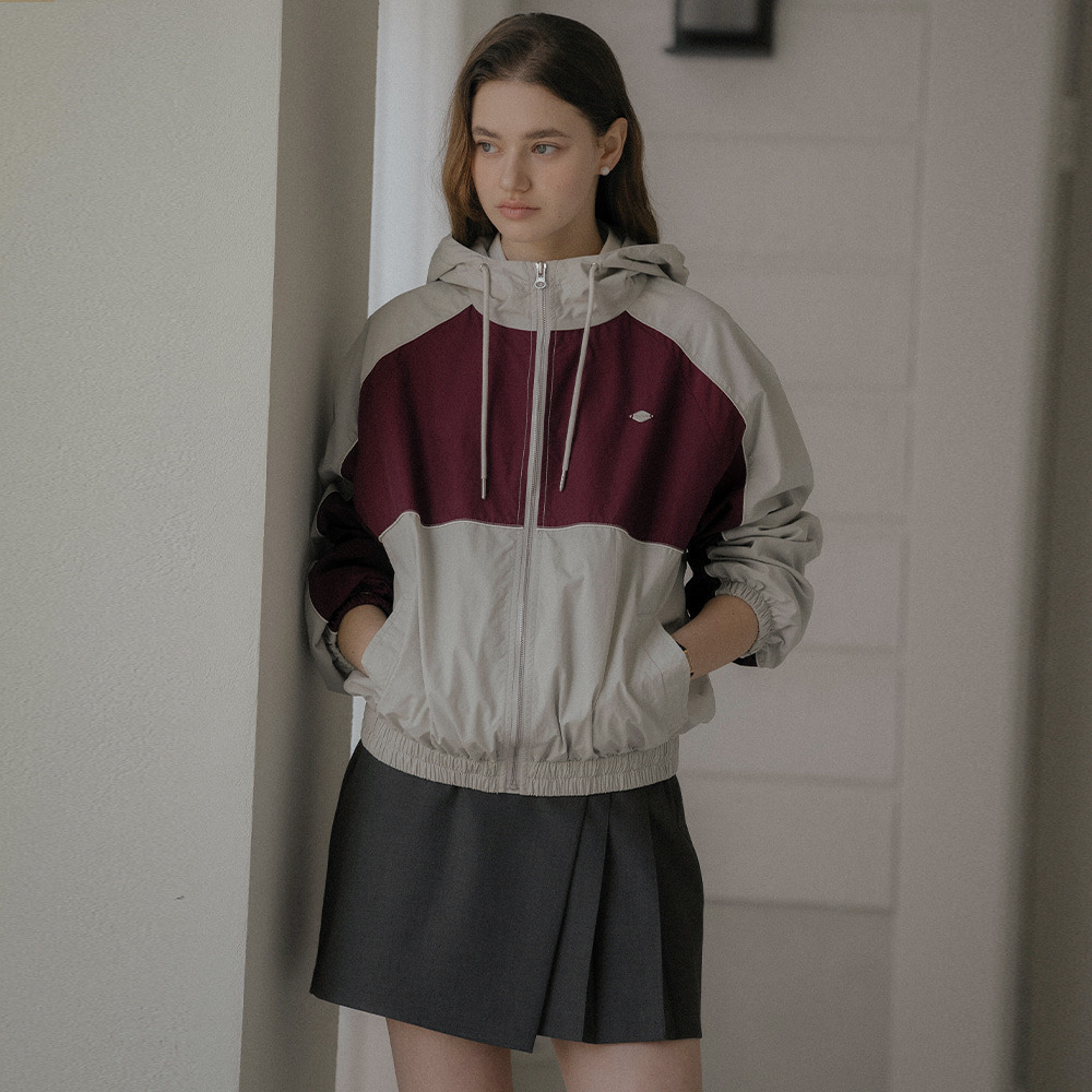 Color block hooded windbreaker_Gray - 하고(HAGO)