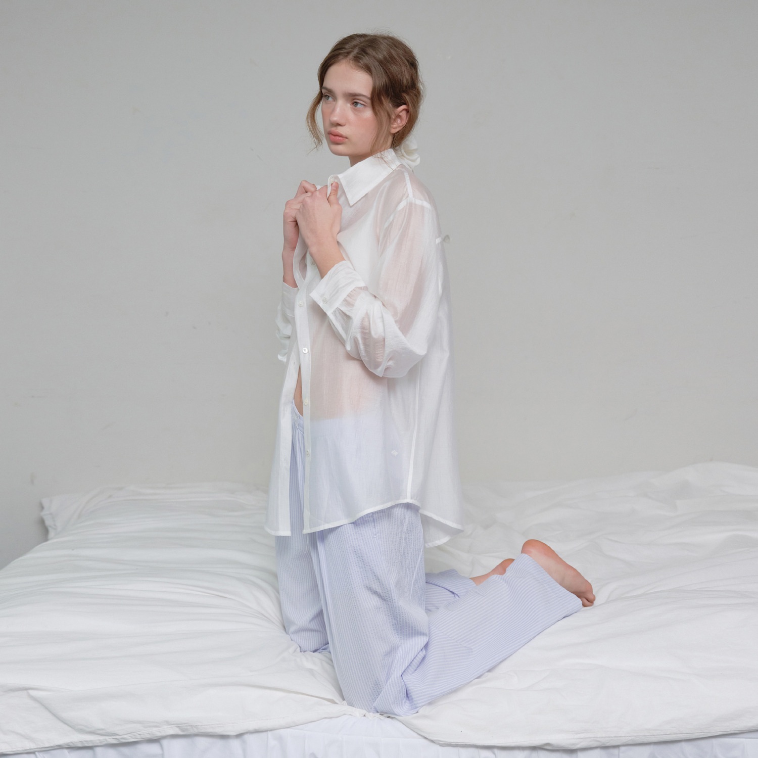 시어서커 스트라이프 팬츠_Lavender - HAGO(하고)