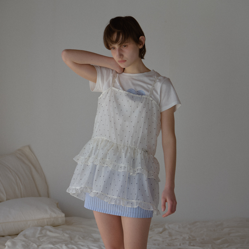 CANCAN LAYERED ONEPIECE_DOT IVORY - HAGO(하고)