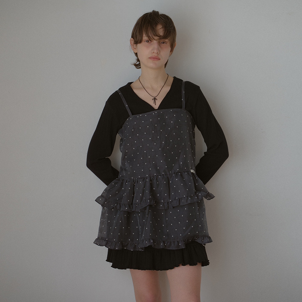 CANCAN LAYERED ONEPIECE_DOT BLACK - 하고(HAGO)