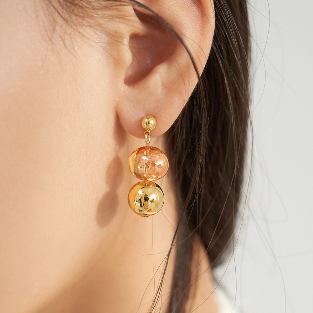 gold bubble earrings - HAGO(하고)