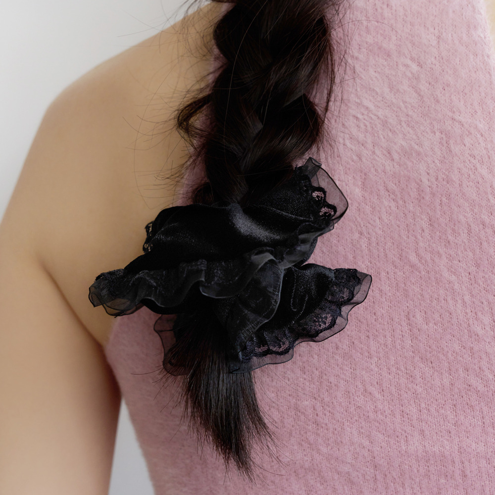 velvet lace scrunchie - HAGO(하고)