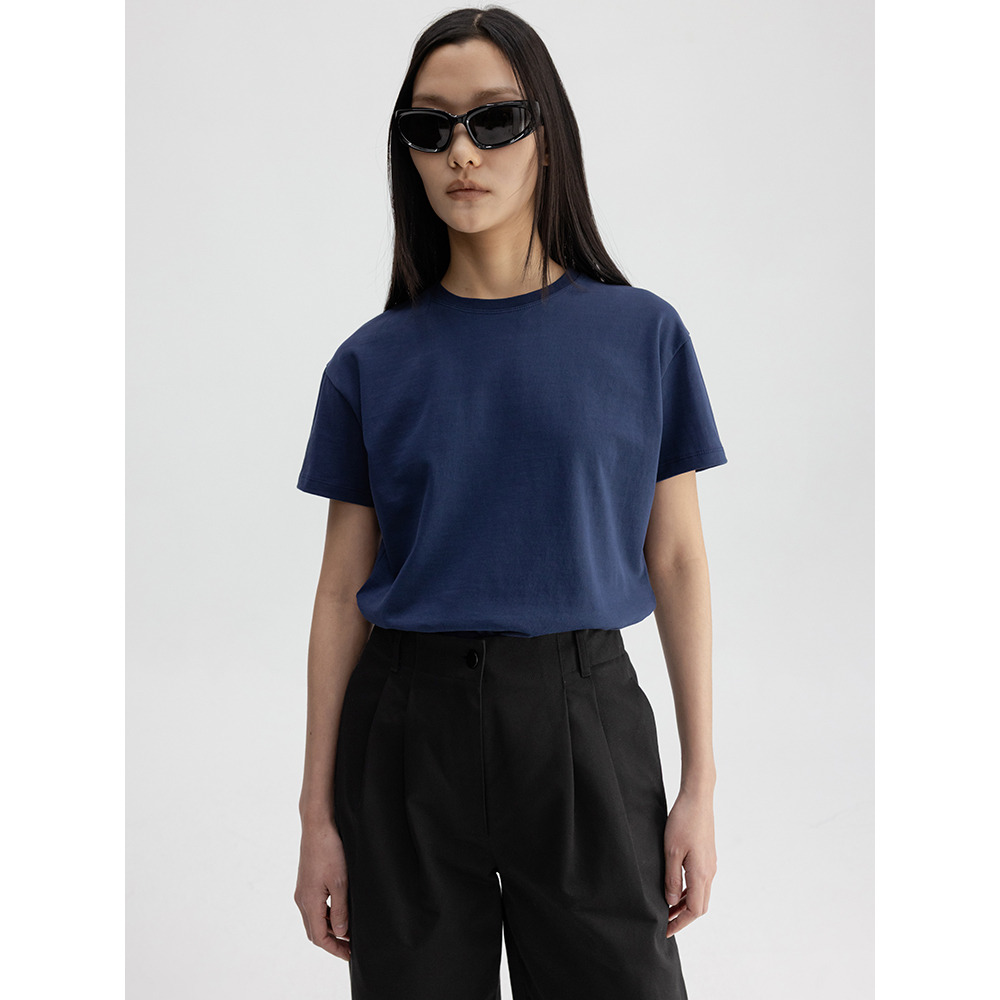 [30%쿠폰]MUKHA SHORT-SLEEVE T-SHIRT (MIDNIGHT BLUE) - 하고(HAGO)