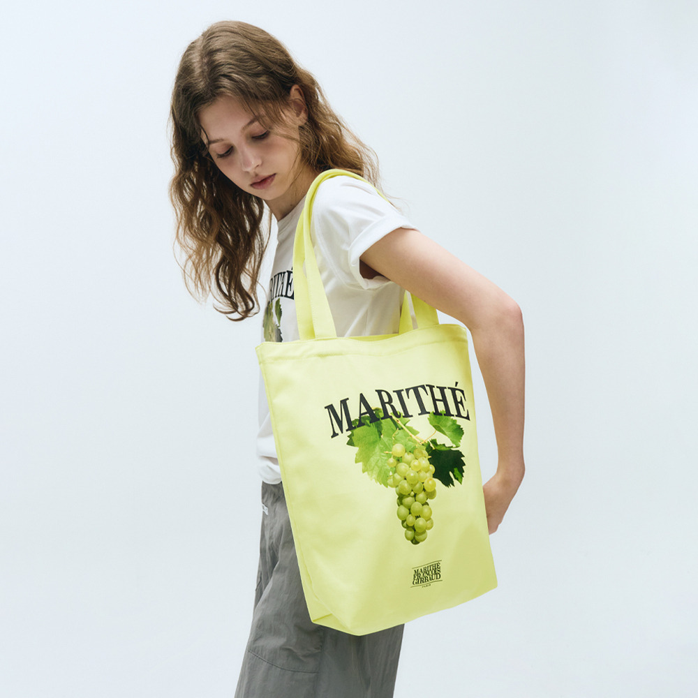 GRAPE GRAPHIC ECO BAG light yellow - 하고(HAGO)