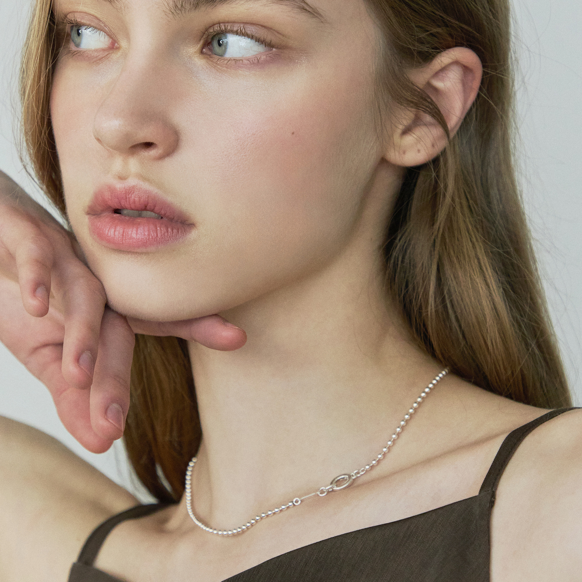 ROUND CLIP BALL NECKLACE / 925 SILVER - HAGO(하고)