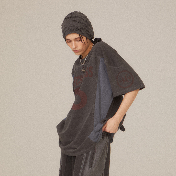 Football Short Sleeve Tee (25STP-SSTS01) CHARCOAL - 하고(HAGO)