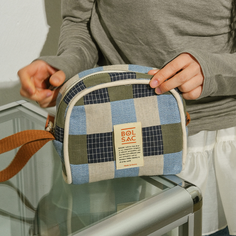 antique handy pouch _ sandy blue - 하고(HAGO)