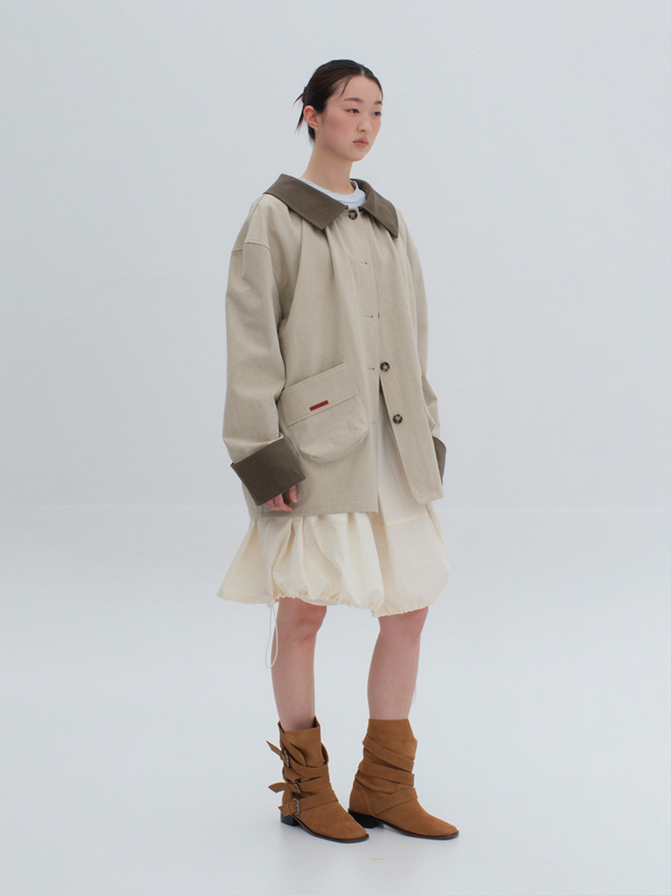 SHIRRING WORK JACKET (BEIGE) - HAGO(하고)