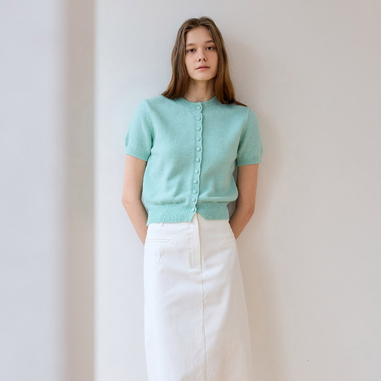 BEAN BUTTON KNIT_MINT - 하고(HAGO)