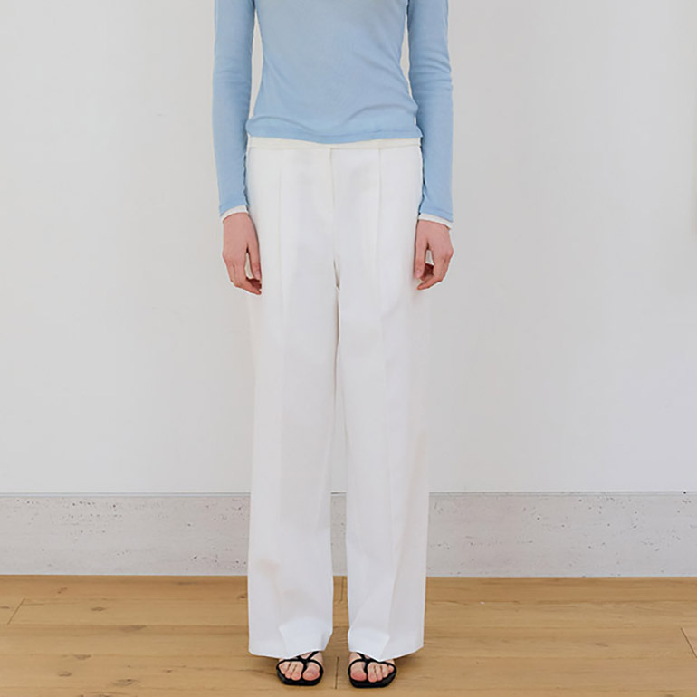 TIMELESS WIDE PANTS_IVORY - 하고(HAGO)