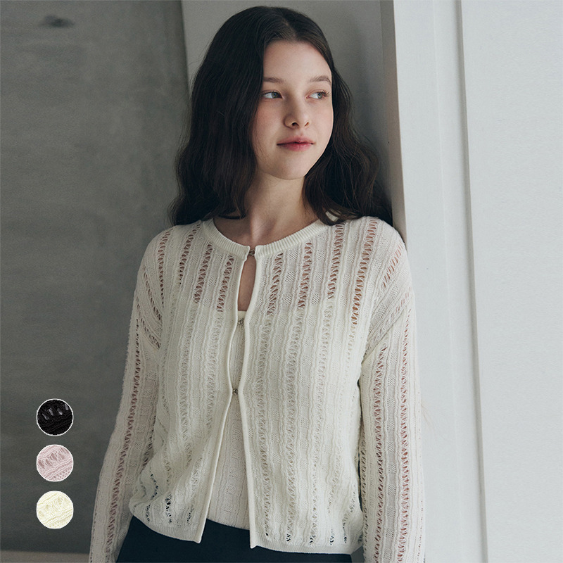 크로셰 린넨 후크 가디건_3color - HAGO(하고)