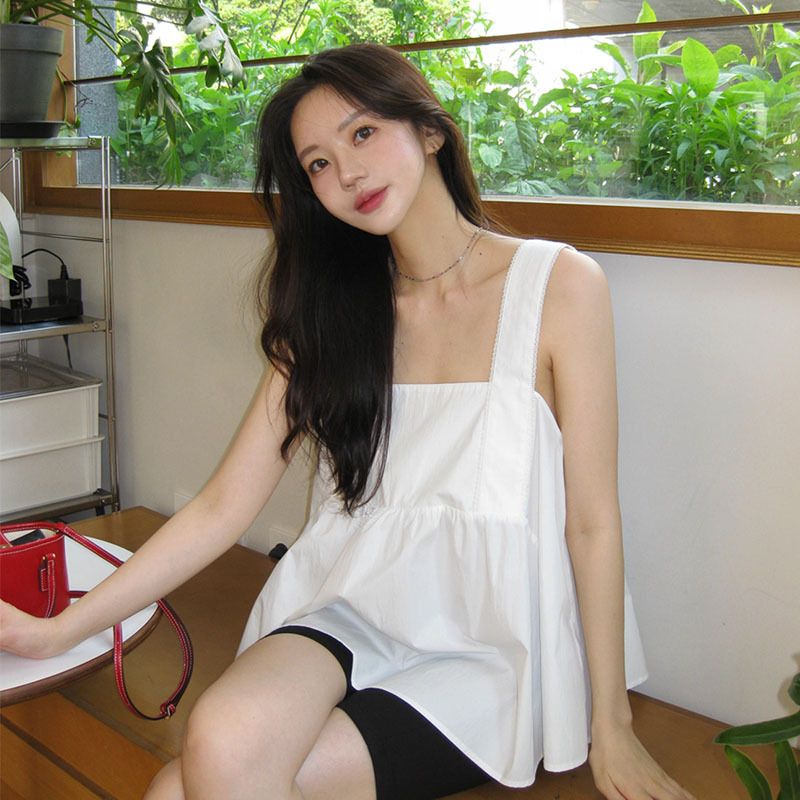 플레어 슬리브리스 블라우스_2color - HAGO(하고)