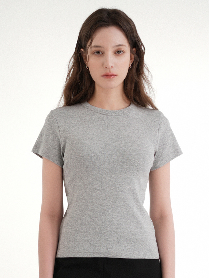 Cotton Basic Half Tee (gray) - HAGO(하고)
