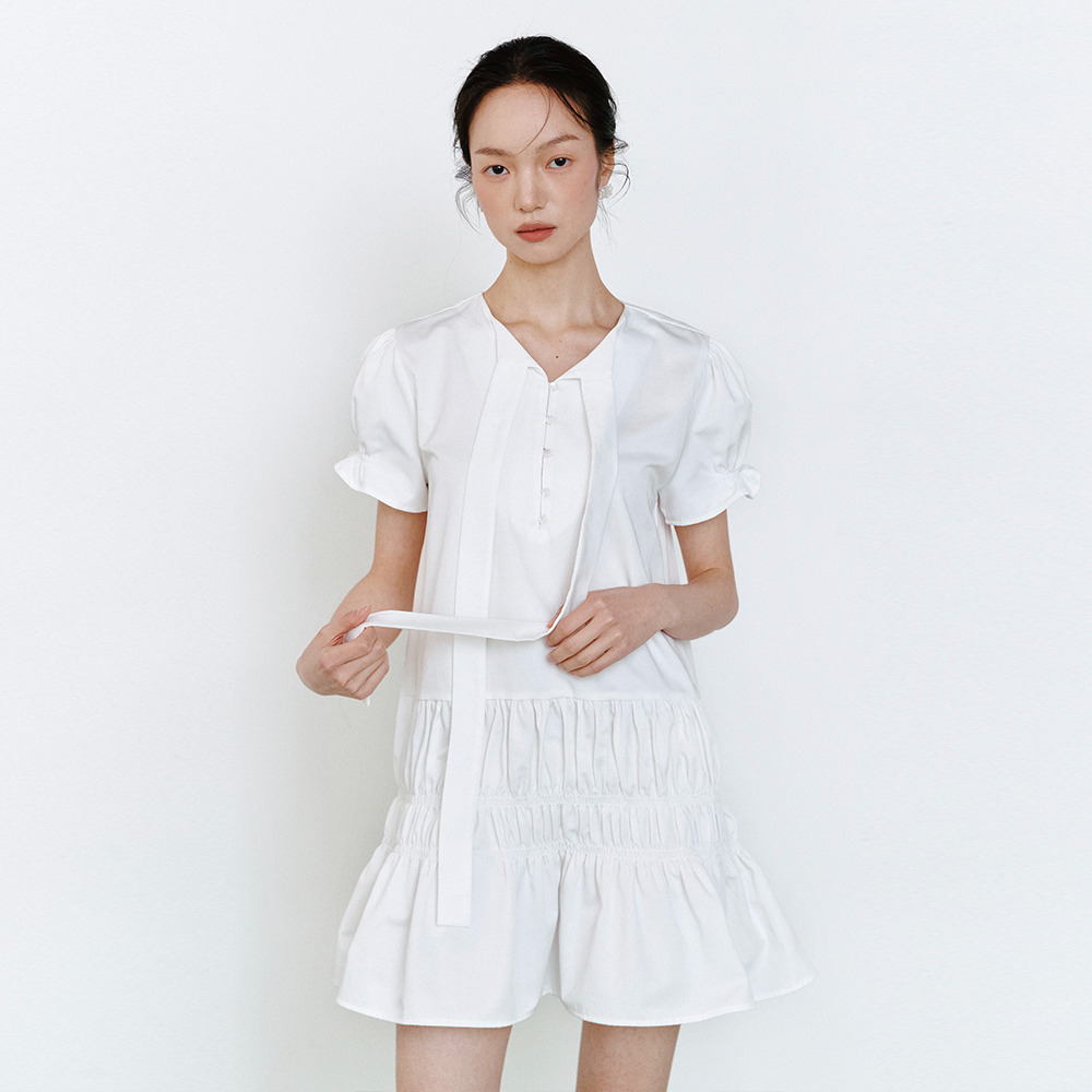 Blair Tie One-piece_white - HAGO(하고)