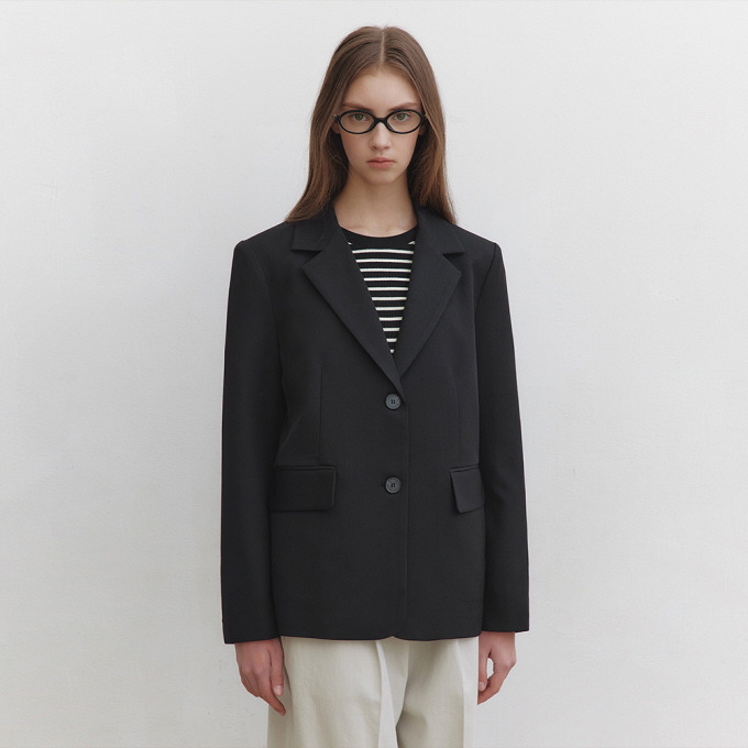 TWO BUTTON SINGLE JACKET_BLACK - HAGO(하고)