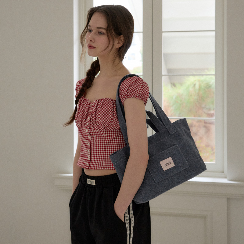 basic canvas bag (blue) - HAGO(하고)