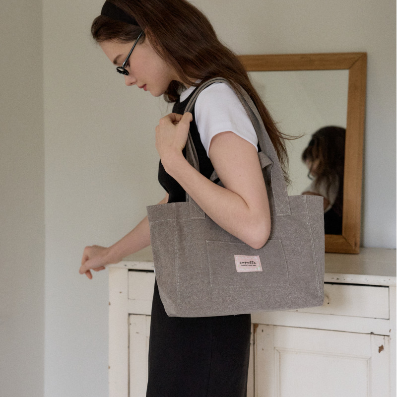 basic canvas bag (brown) - 하고(HAGO)