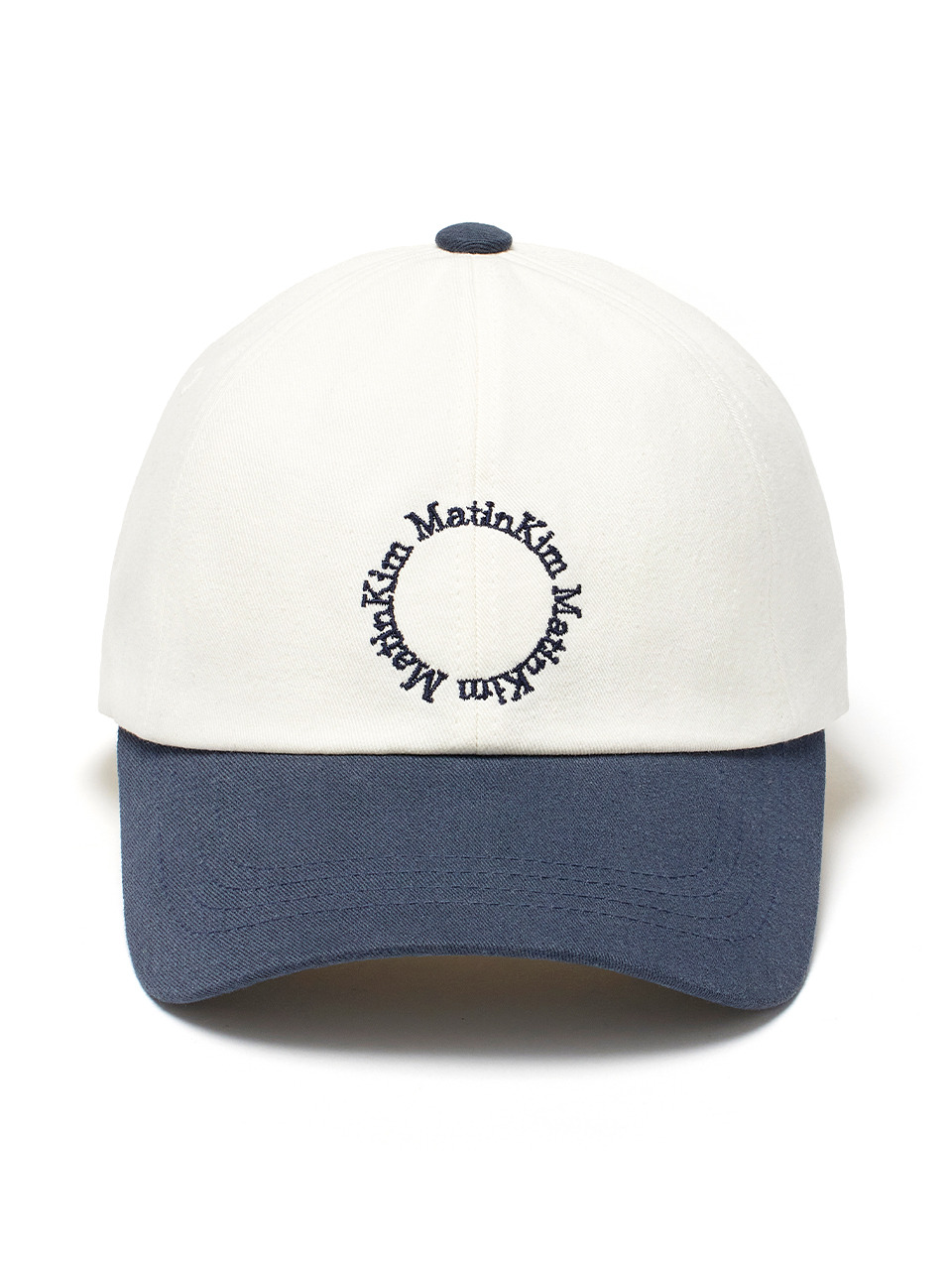 TWO TONE CIRCLE LOGO BALL CAP IN NAVY - HAGO(하고)