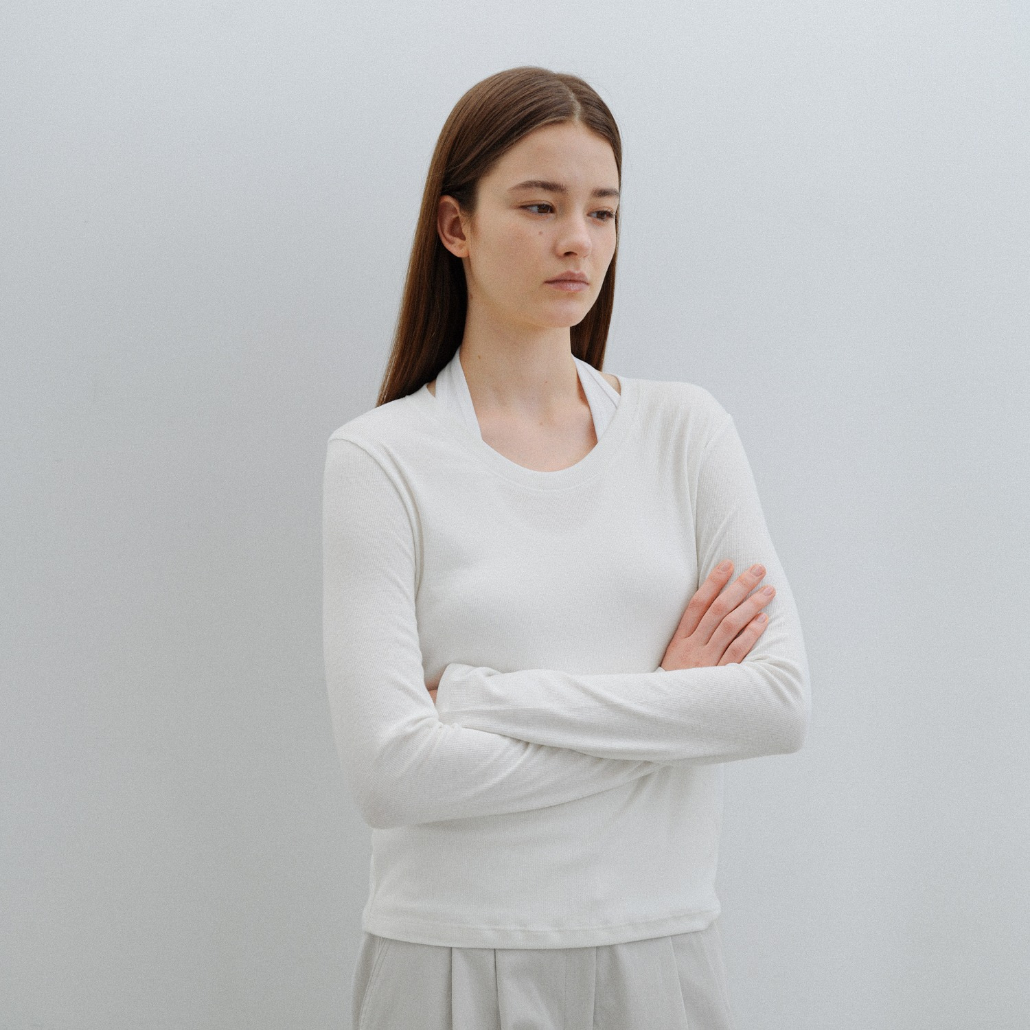 Soft U-neck Tee(Ivory) - 하고(HAGO)