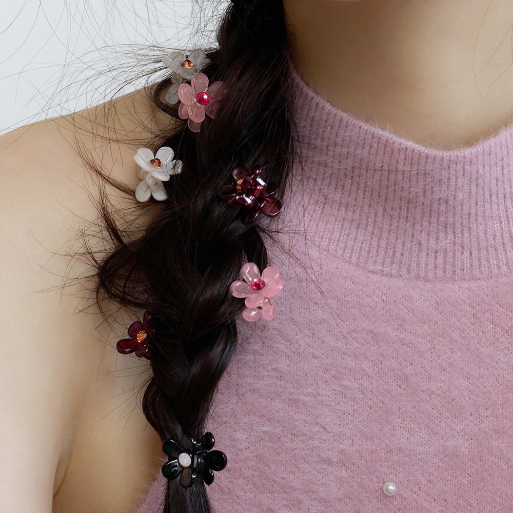 [2SET] cubic flower hair pin (4colors) - HAGO(하고)