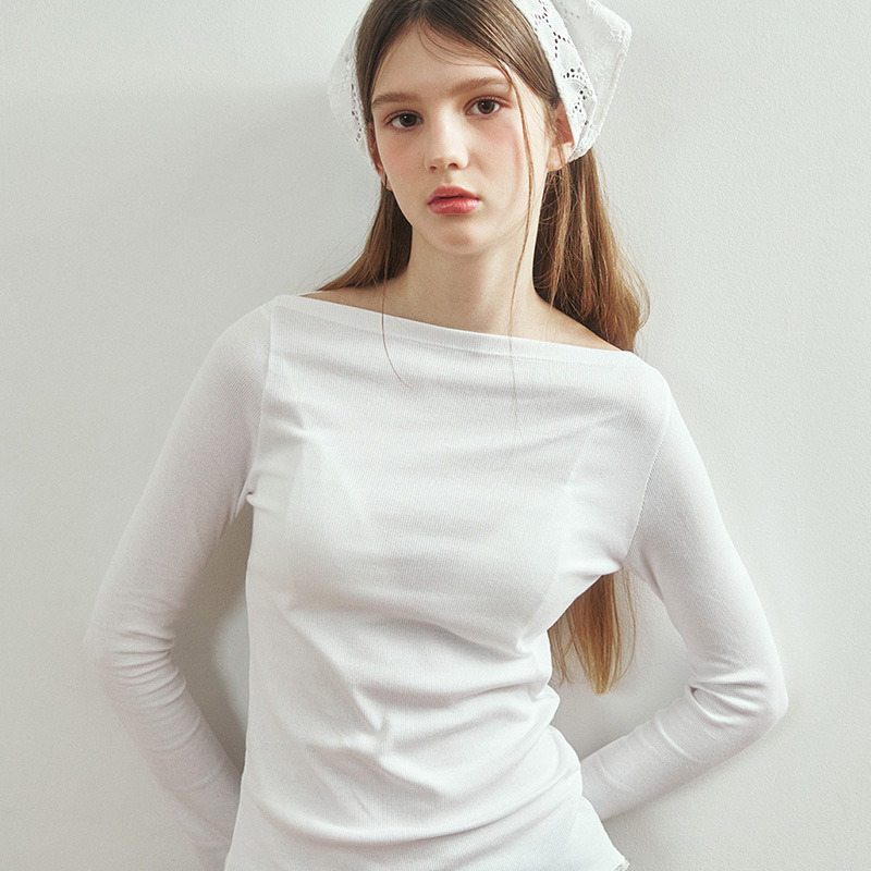 Essential lace t-shirt_White - HAGO(하고)