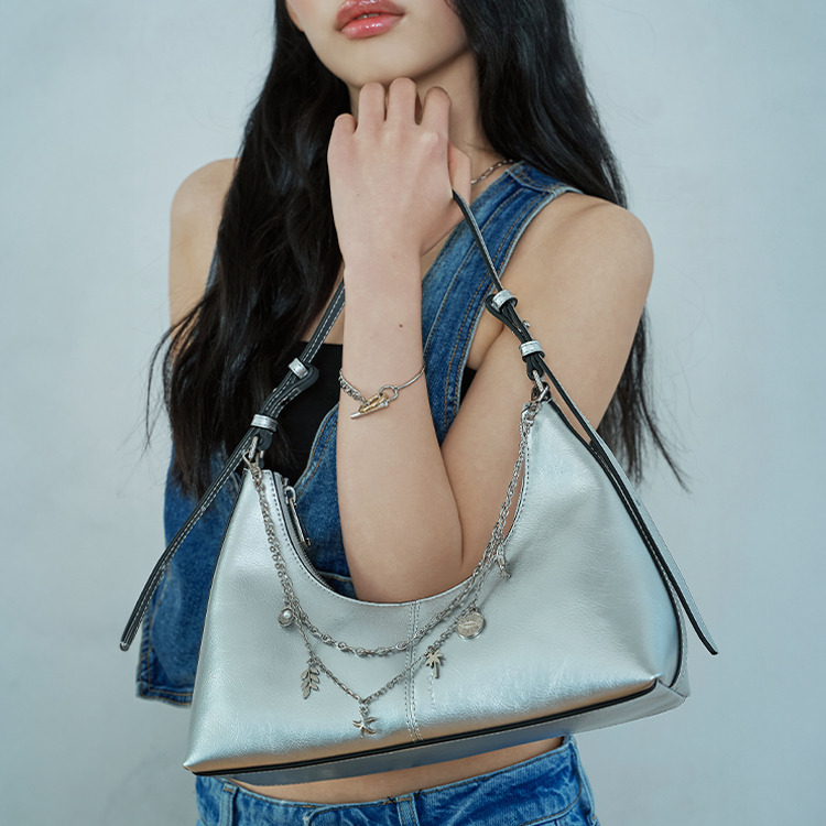 [25SS] 레이어드 체인 스트랩 OCSPAC10_SILVER - HAGO(하고)