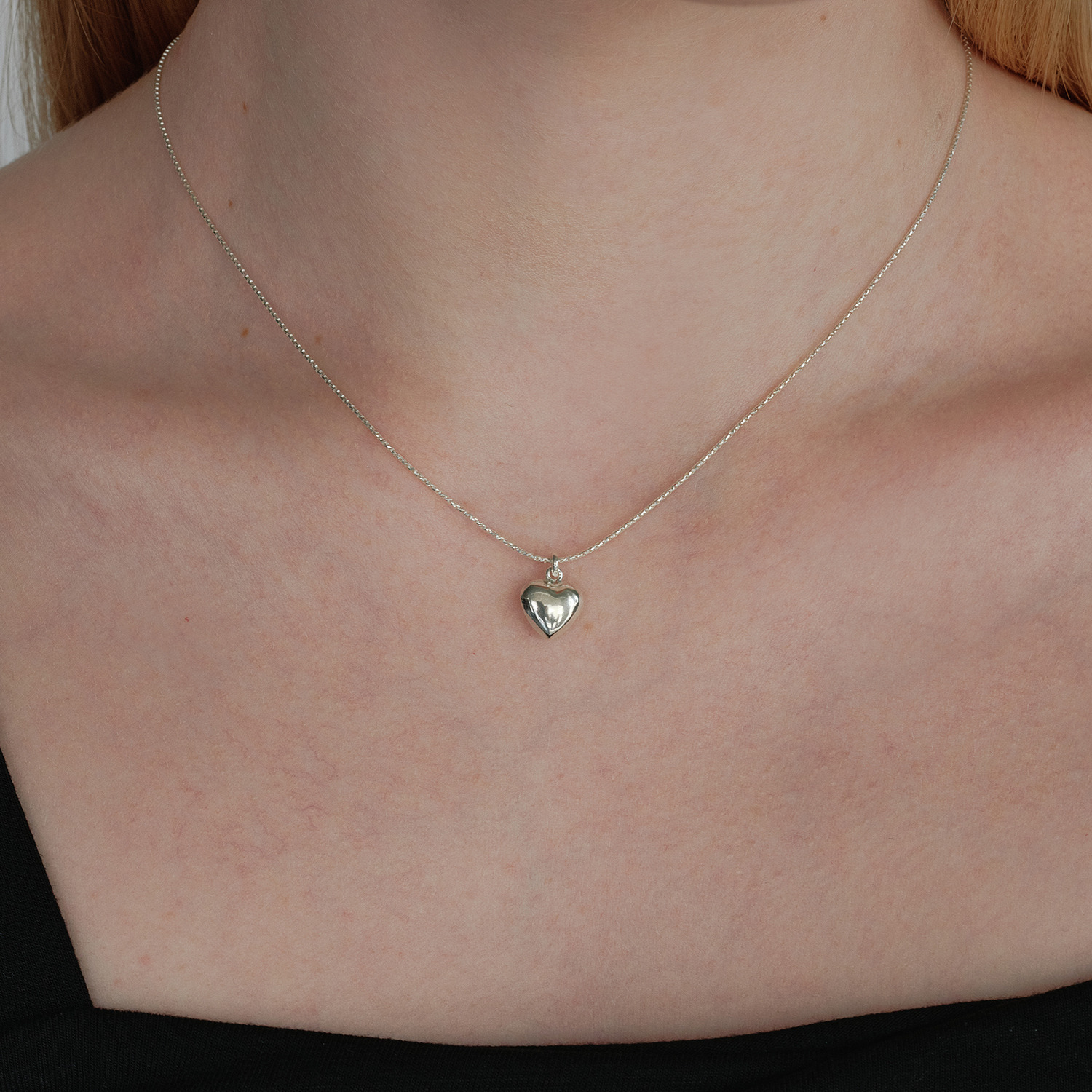 Lovelight Heart Silver Necklace - 하고(HAGO)