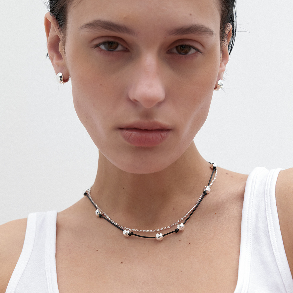 string tie bumpy necklace - HAGO(하고)