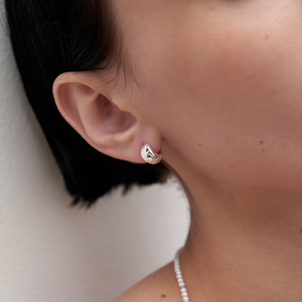 invert slim onetouch earring - silver - HAGO(하고)