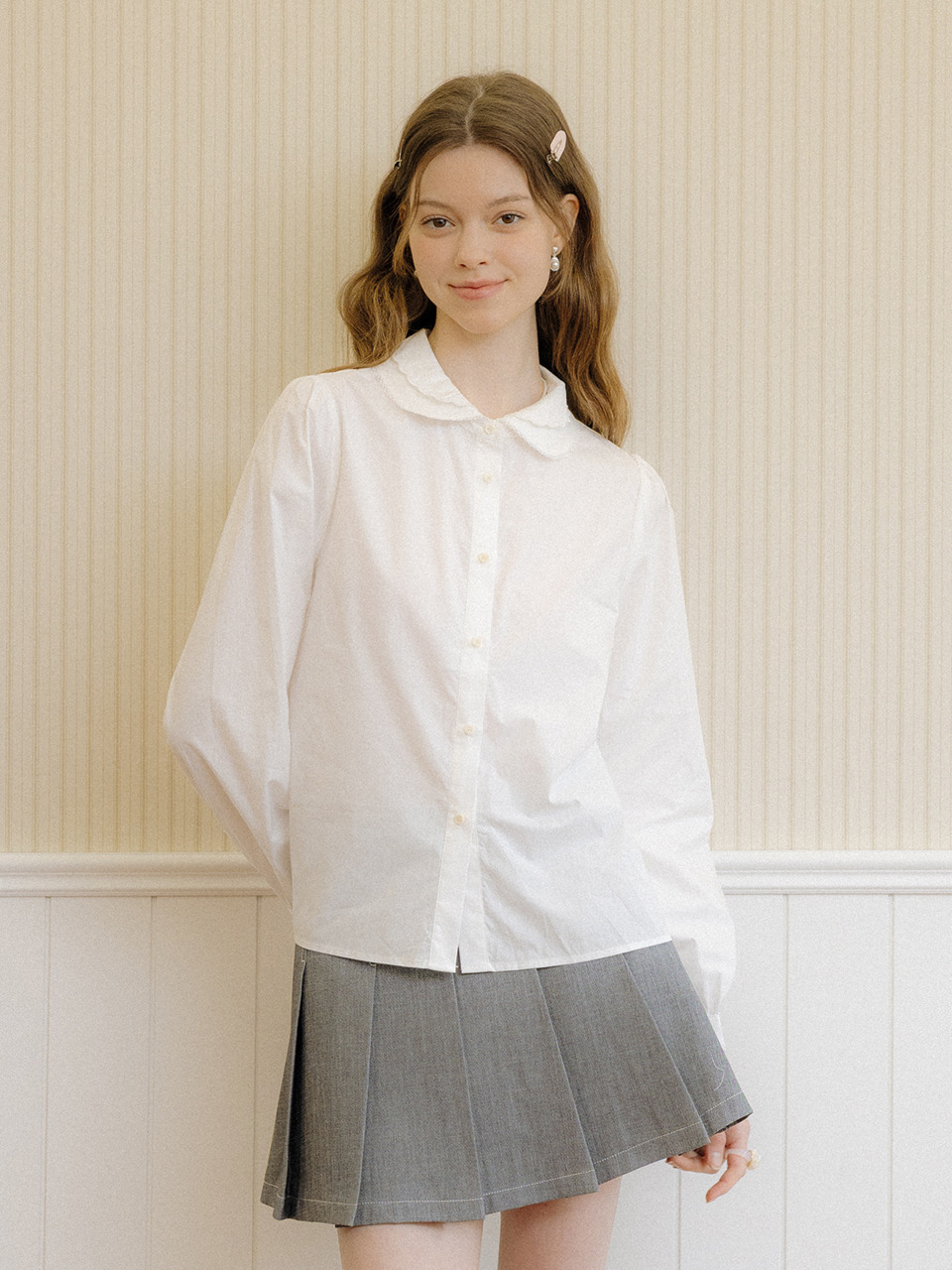 DD_Lace collar blouse_WHITE - HAGO(하고)