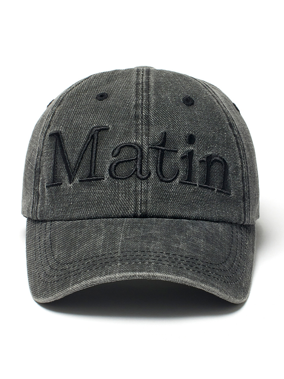 MATIN LOGO WASHED BALL CAP IN BLACK - HAGO(하고)