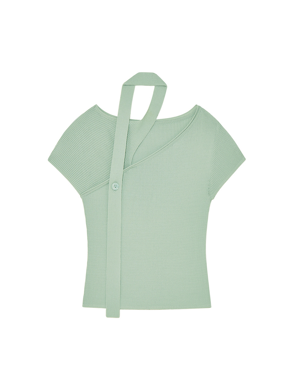SCARF POINT KNIT TOP IN MINT - HAGO(하고)