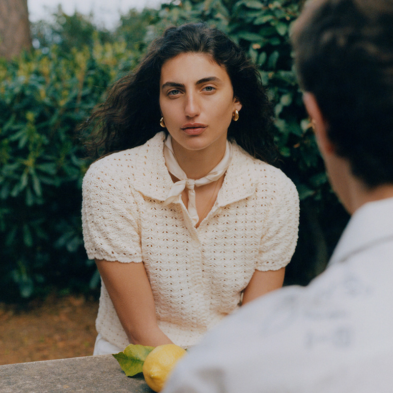 UNISEX OPEN COLLAR CROCHET CARDIGAN IVORY_UDSW5B123IV - HAGO(하고)