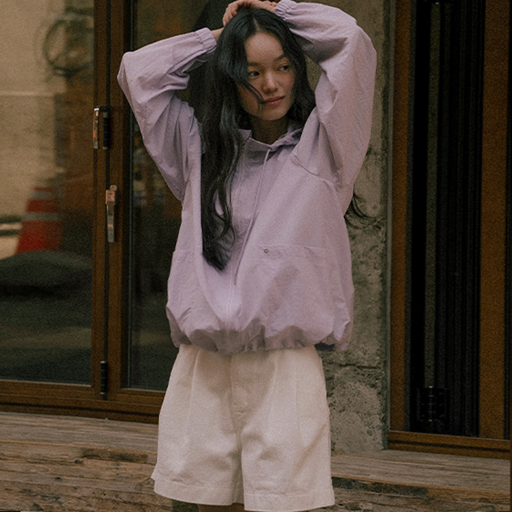 Swish soft color string hood jumper_Lilac - HAGO(하고)