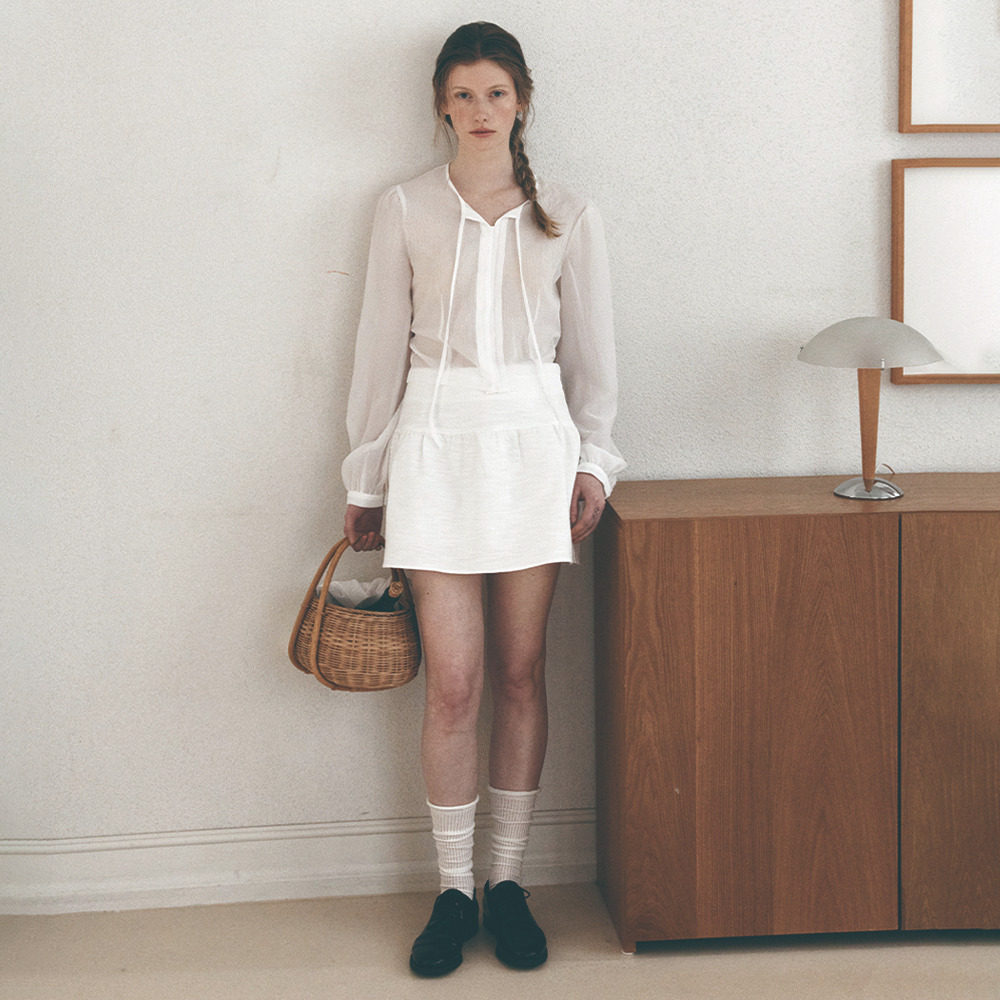 anne mini skirt_ivory - HAGO(하고)