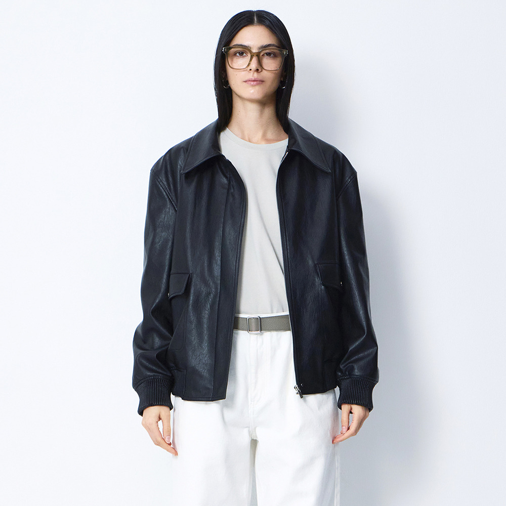 NISS LEATHER BLOUSON - 하고(HAGO)