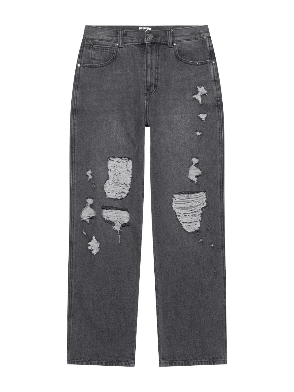 Flare Fit Horizon Heavy Destroyed Denim Pants Grey - HAGO(하고)