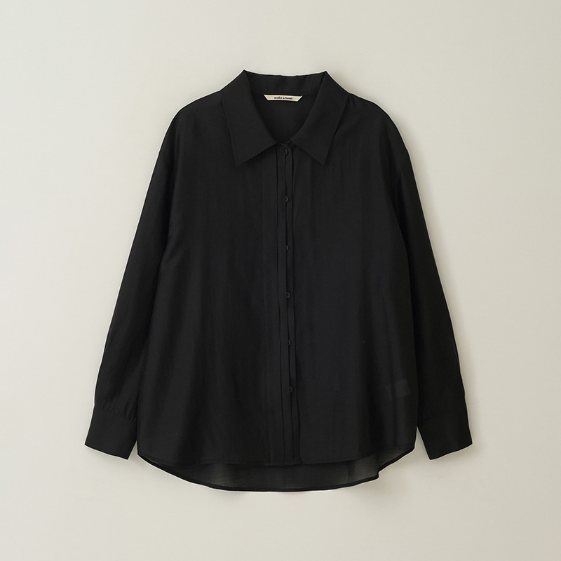 PINTUCK OVER FIT SHIRT BLACK MBESTO010BK - HAGO(하고)