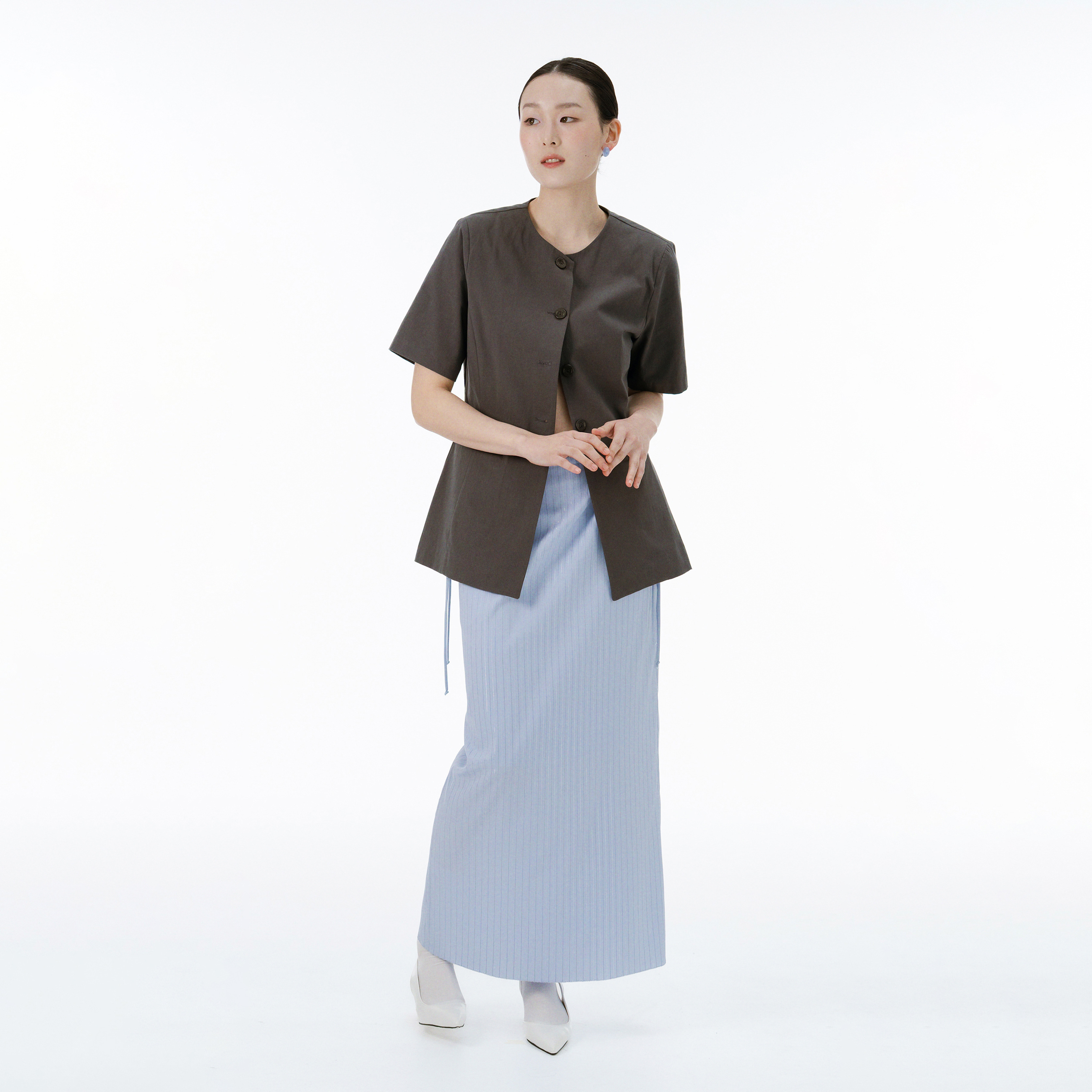 RAIN STRIPE SKIRT (lavender) - HAGO(하고)