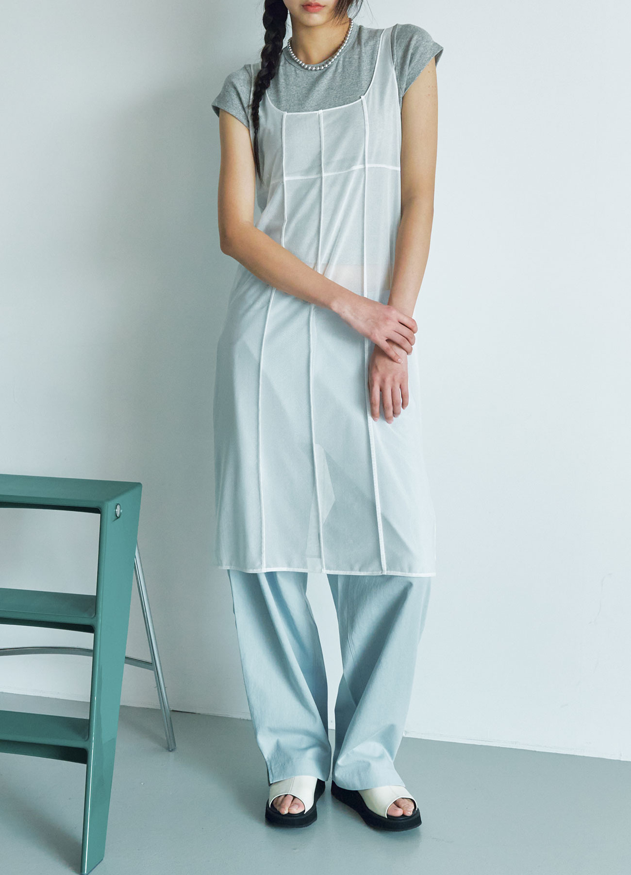 [하고에디트]CACHION WIDE SLIT PANTS (BLUE) - HAGO(하고)